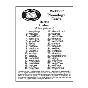 Super Duper Publications | Webber® Phonology Cards - Gliding | Speech Therapy - Phonology Flashcards | Educational Learning Resource for Children