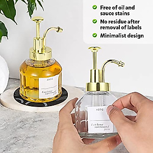 ADTC Coffee Syrup Dispenser,Vanilla Syrup for Coffee,Glass Syrup Bottle with Pump,Syrup Bottle for Coffee,Glass Coffee Syrup Dispenser,Coffee Syrup Pump,Syrup Pump,22 Labels,6.7 oz,Gold