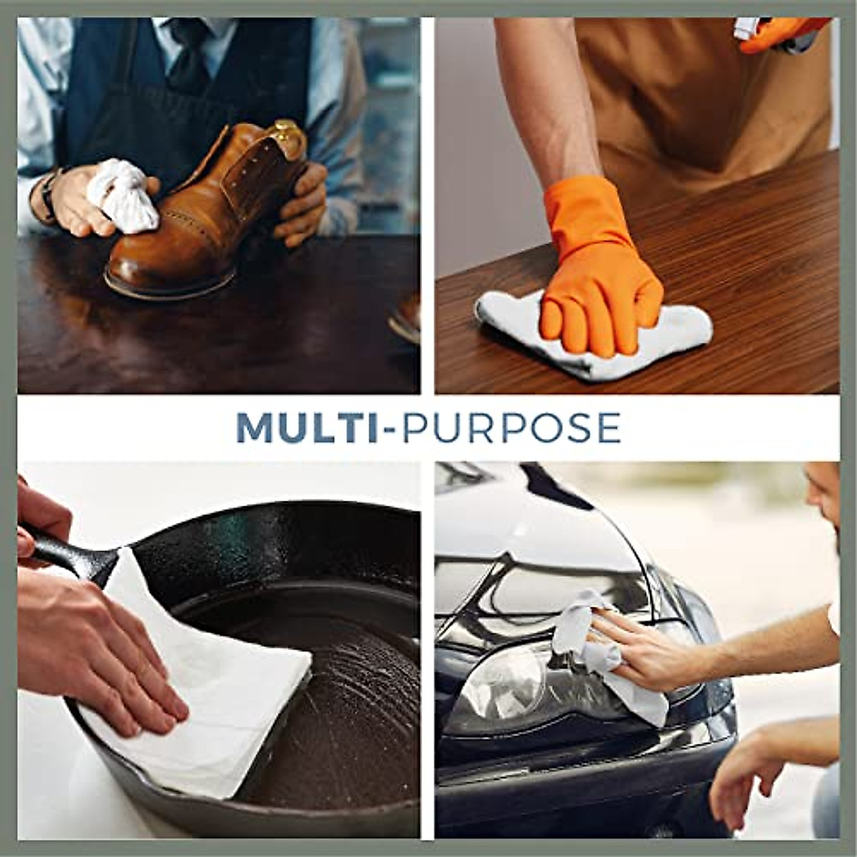 VALENGO Lint Free 100% Cotton New Rags for Dust Cleaning, Soft Tshirt Rags for Cast Iron, Staining Wood, Shoe Polish Cloth Bag, 17”x17”- (7 Pack)