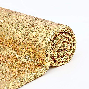 SoarDream Sequin Backdrop Curtain 4 Panels 2ftx8ft Wedding Ceremony Background Backdrop Glitter Shimmer Fabric Gold Backdrop Drapes