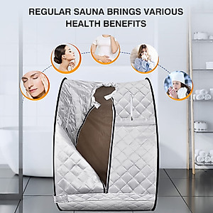 Portable Steam Sauna, Foldable Lightweight Steam Saunas for Home Spa, 3L & 800W Steam Generator with Protection, Bag & Chair Included, Steam Sauna with Remote Control for Recovery Wellness Relaxation