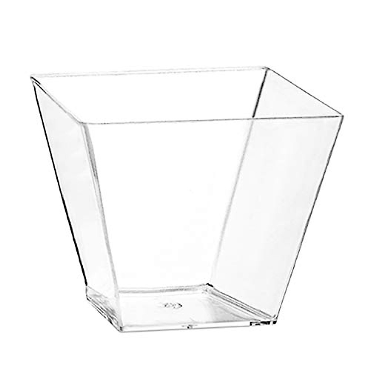 Tosnail 80 Pack 3.5 Oz Square Clear Plastic Mini Dessert Tumbler Cups with 100 Pieces Dessert Spoons