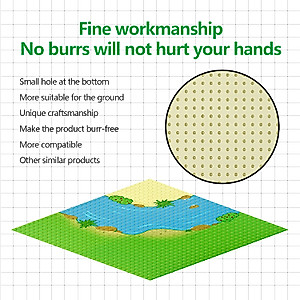 EKIND 6-Pack 10" x 10" Rainforest Base Brick Plate Compatible for All Major Brands, Scenes Baseplates for River, Tropical Treehouse Scenery and More Building Blocks Kids Toy (2 Straight + 4 Curve)