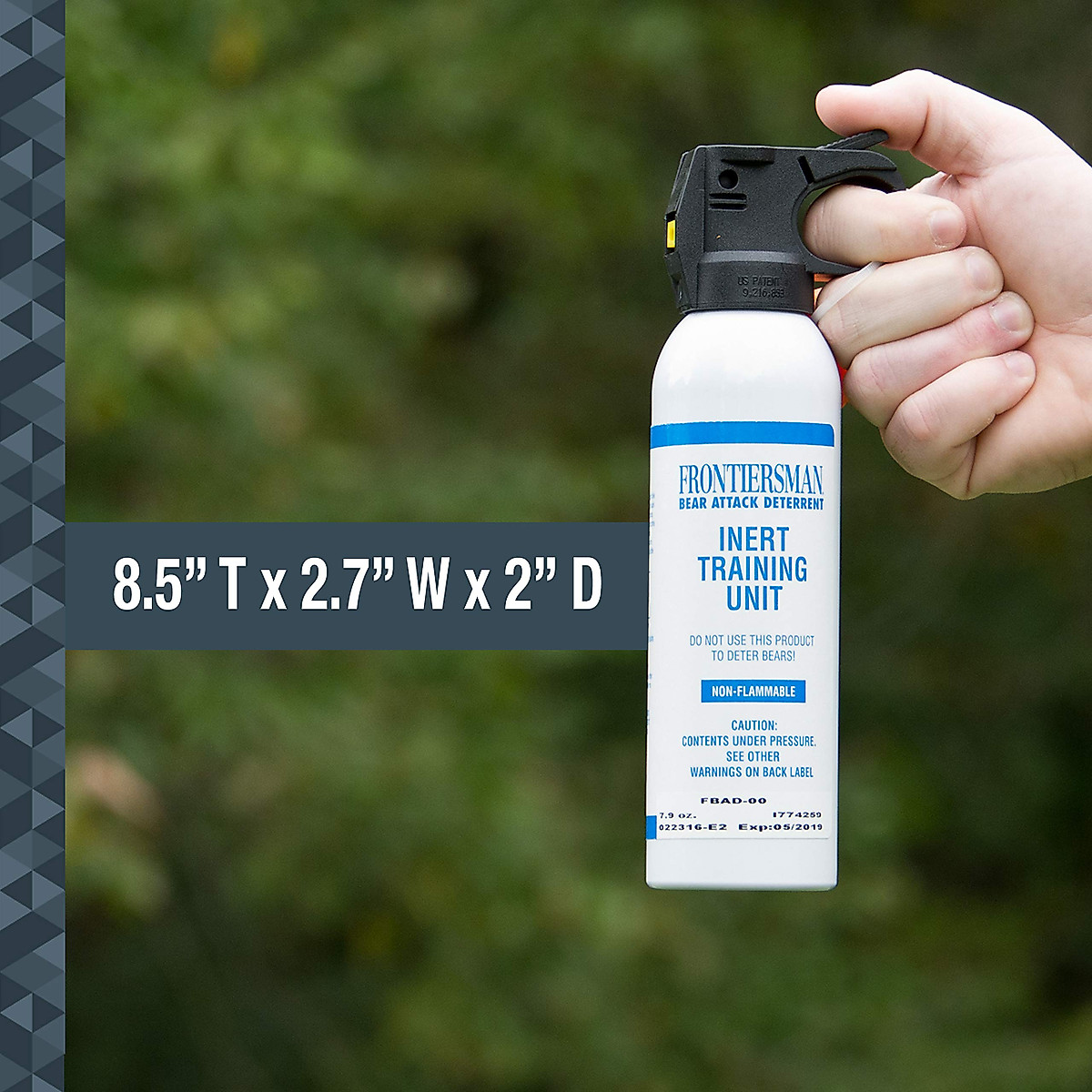 SABRE Frontiersman Practice Bear Spray, 7.9 oz Inert Canister, Practice Before You Go, Realistic Canister Increases Familiarity and Confidence in Use