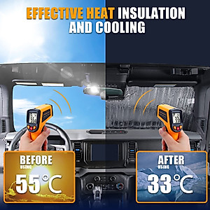 Mabett Windshield Sun Shade for Ford Bronco Accessories 2021 2022 2023, Insulated and Sun Protection by Sun Visor for Bronco 2/4-Door (Silver)