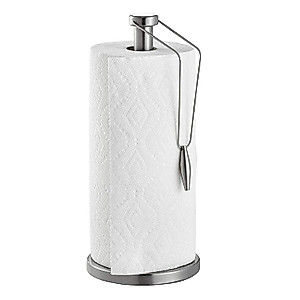 aZugo Standing Paper Towel Holder Countertop, Weighted Base Easy to Tear Paper Towel Dispenser Fits for Kitchen Bathroom Paper Towel Holder