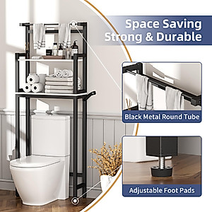 Aquzee Bathroom Shelf Over Toilet, Heavy Duty Space Saving 3-Tier Storage Shelving Rack Organizer