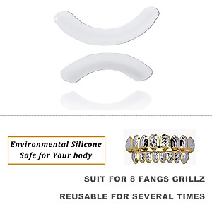TOPGRILLZ Silicone Molding Bars for 6/8 Top and Bottom Grillz Accessory Silica Gel, Safe for Health (1, 4, 8,12 Sets) (8 Fang 8 PC)