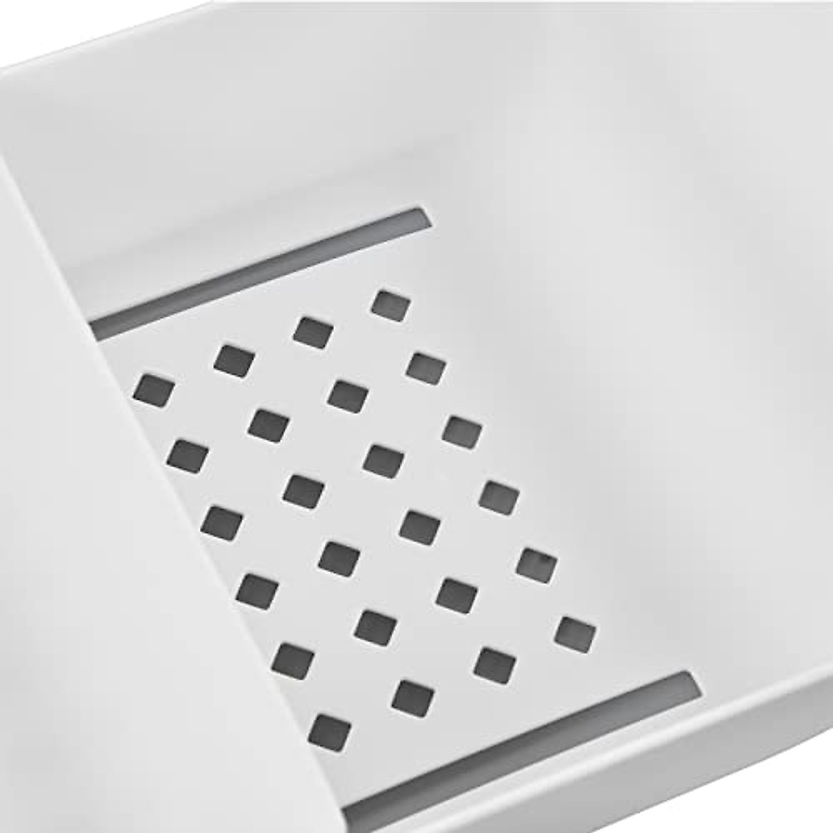 Expandable Bathtub Caddy Tray, Multifunction Bath Organizer Rack Holder for Candle Towel Book Phone Storage(White)