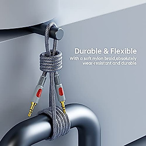 Ruaeoda 3.5mm Aux Audio Cable 30 ft, AUX Cord Braid 3.5mm to 3.5 mm Stereo Audio Cable 1/8 Shielded AUX Headphone Cable Extension Male to Male Outdoor Auxillary Stereo Audio Cable Cord