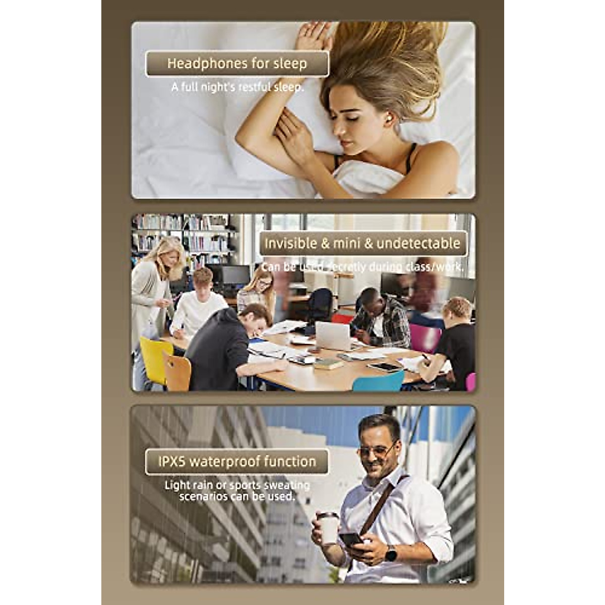 ATHRZ Sleep Invisible Earbuds Smallest Mini Wireless Bluetooth Earpiece Phone Discreet Earbud for Small Ears, Work, Sleep On Side, Women, Kids (Nude)