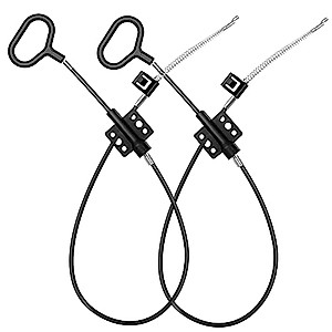 Nonley Sofa Recliner Cables, 2 Pack Couch Release Cables Recliner Replacement Parts D Ring Couch Recliner Pull Handle, Hook Exposed Cable with S Tip for Sofa, Black