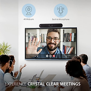 ViewSonic VB-CAM-201 4K Video Conference Web Camera with Built-in Microphone, 120 Degree Wide-Angle Lens for Zoom/Teams/Skype Remote Meetings and Calls
