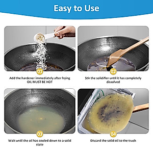 LANBEIDE Cooking Oil Solidifier Powder, Solidifies Up to 36 Cups - 100% Plant-Based Cooking Oil Hardener for Disposal Fry Oil Away from Mess 13 Oz