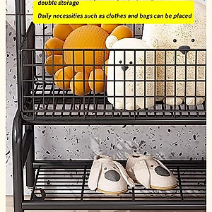 OTBK Clothing Garment Rack Multifunctional Clothes Organizer With Cat Ears The Non-slip Beads For Hanging Clothes,Shoes,Bags (Color : Gold)