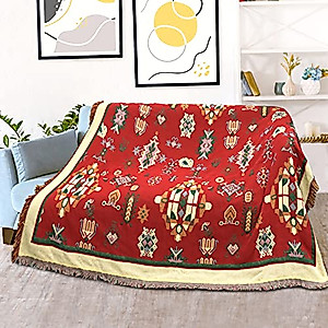 Boho Throw Blanket Western Bohemian Room Decor Soft Tribal Aztec Blanket with Tassel Decorative Blanket for Couch Bed Loveseat 51x71 Inch Southwest Outdoor Blanket for Travel Beach Camping