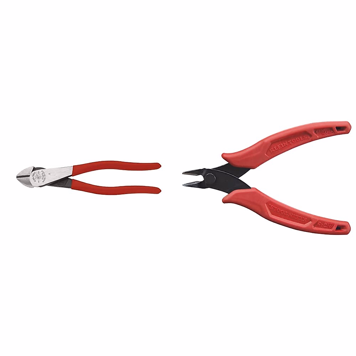 Klein Tools Diagonal Cutting Pliers (8-Inch) and Flush Cutters (5-Inch) Pliers Set