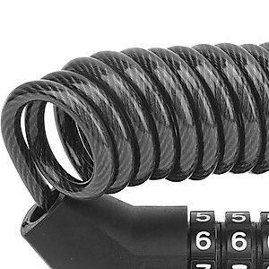 EVTSCAN 3.5in 4Digit Resettable Combination Coiling Bike Cable Lock,Anti-Theft Password High Security Lock for Motorcycle Bicycle Cycling