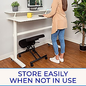 ProErgo Pneumatic Ergonomic Kneeling Chair | Fully Adjustable Mobile Office Seating | Improve Posture to Relieve Neck & Back Pain | Easy Assembly | Use in Home, Office & Classroom