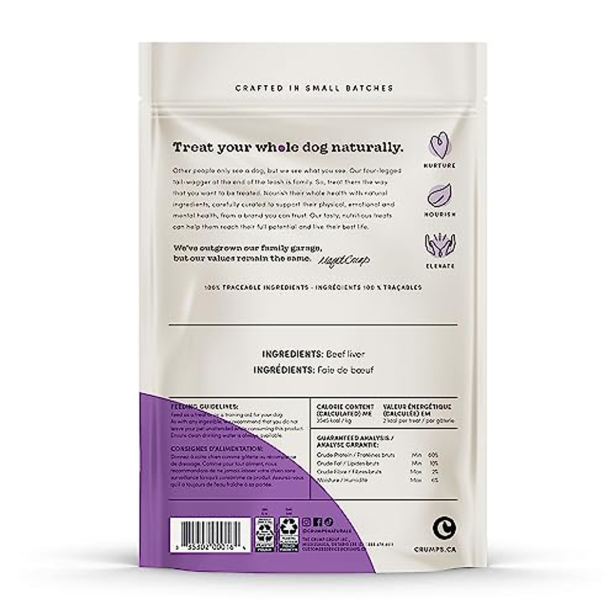 Crumps' Naturals Beef Liver Bites For Pets, 4.8-Ounce