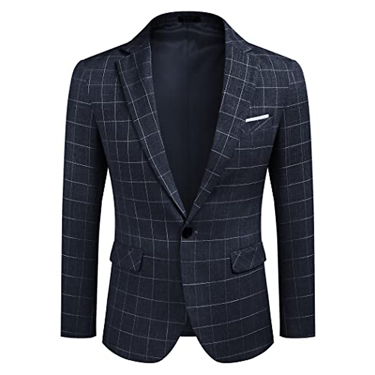 COOFANDY Mens Plaid Sport Coat One Button Regular Fit Blazer Premium Suit Jacket