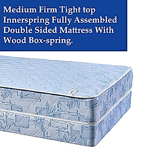 9-Inch Medium Firm Tight top Innerspring Fully Assembled Double Sided Mattress and Box Spring/Foundation, Good for The Back