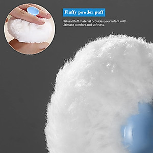 2pcs Fluffy Body Case Talcum Puff Container Kits with Puff for