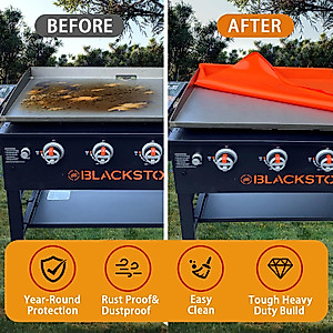 Silicone Griddle Mat for 36 in Blackstone Grill,Grill Buddy Accessories Protective Top Cover Protector Outdoor,Heavy Duty Food-Grade Barbecue Mat(Orange)