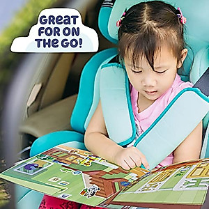 Bluey Sticker Playset, 35+ Reusable Bluey Stickers, 2 Sticker Play Scenes, Puffy Bluey Repositionable Stickers for Kids, Bluey & Bingo Removable Stickers, Perfect for Travel, Screen-Free Fun