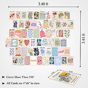Woonkit 60 PC Danish Pastel Room Decor, Posters For Room Aesthetic, Trendy Room Decor, Cute Preppy Bedroom Wall Collage Dorm Matisse Wall Art Prints Pictures Photo Collage Kit, Coconut Teen Girl Stuff (A - DANISH PASTEL)