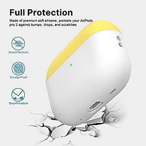 FUNLINK AirPods Pro 2 Case with 2 Caps, Soft Silicone Airpods Pro 2nd Generation Case [with Keychain& Lanyard] Shockproof Protective Case Cover for AirPods Pro 2022