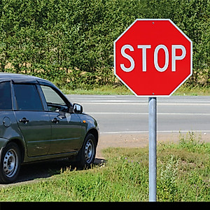 OLANZU Stop Sign 30 x 30 Inches - High Intensity Prismatic Aluminum - UV Protected and Weather Resistant - Honeycomb Reflective Stop Signs Traffic - Waterproof and Rust Free Metal Stop Sign