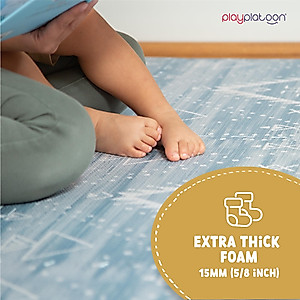 Play Platoon Non-Toxic Large Kids Play Mats for Floor, 9 Tiles, 72 x 72 inch - Extra-Thick Foam Tiles, 24 x 24 inch Puzzle Mat Pieces, Neutral Playmat for Toddlers & Childrens Playroom – Saguaro Print