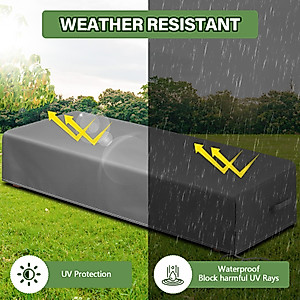 Tingjoo 1 Pcs Patio Chaise Lounge Cover Waterproof Outdoor Lounge Chair Cover 30 D x 83 W x 12 H UV Resistant Outdoor Furniture Covers with Handle Strap for Furniture Protection (Gray)