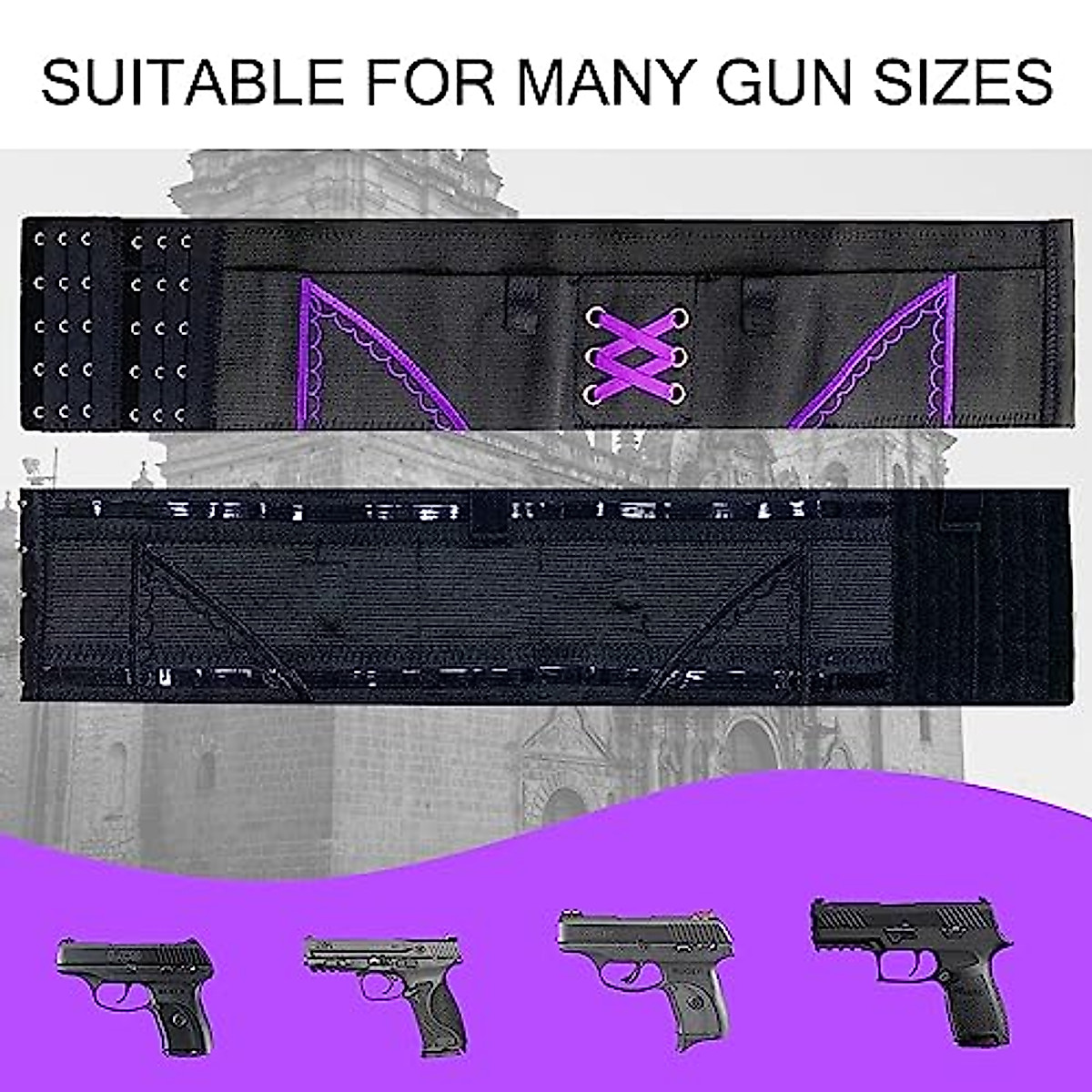 Gun Holster, Thigh Holster for Women, Embroidery Gun Holsters for Pistol, Adjustable Lady Gun Holsters Fit for PT-22. 22 CaliberTCP. 380, P238, RugerLCP & Similar Guns