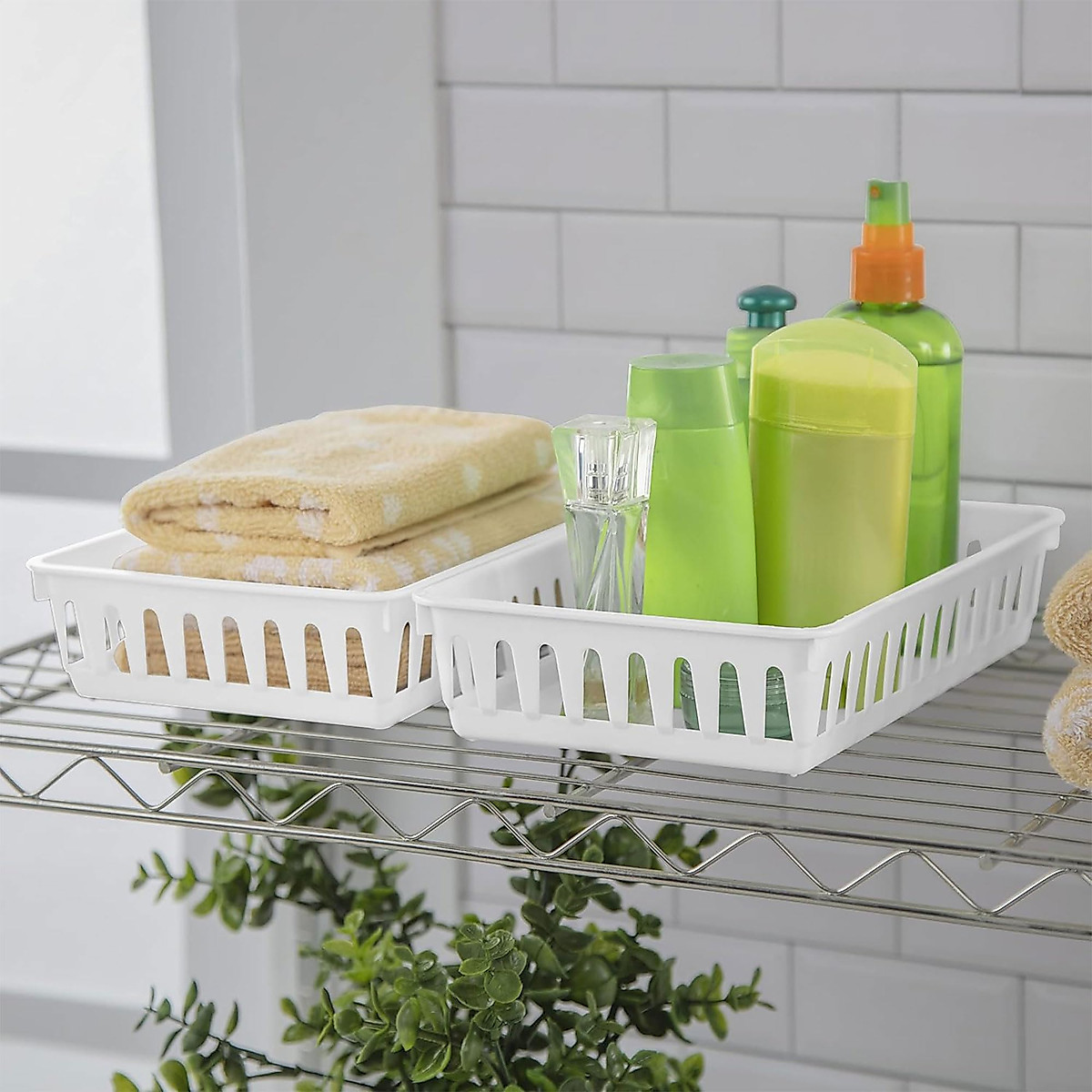 Sterilite 16068024 Storage Tray, White, 24-Pack