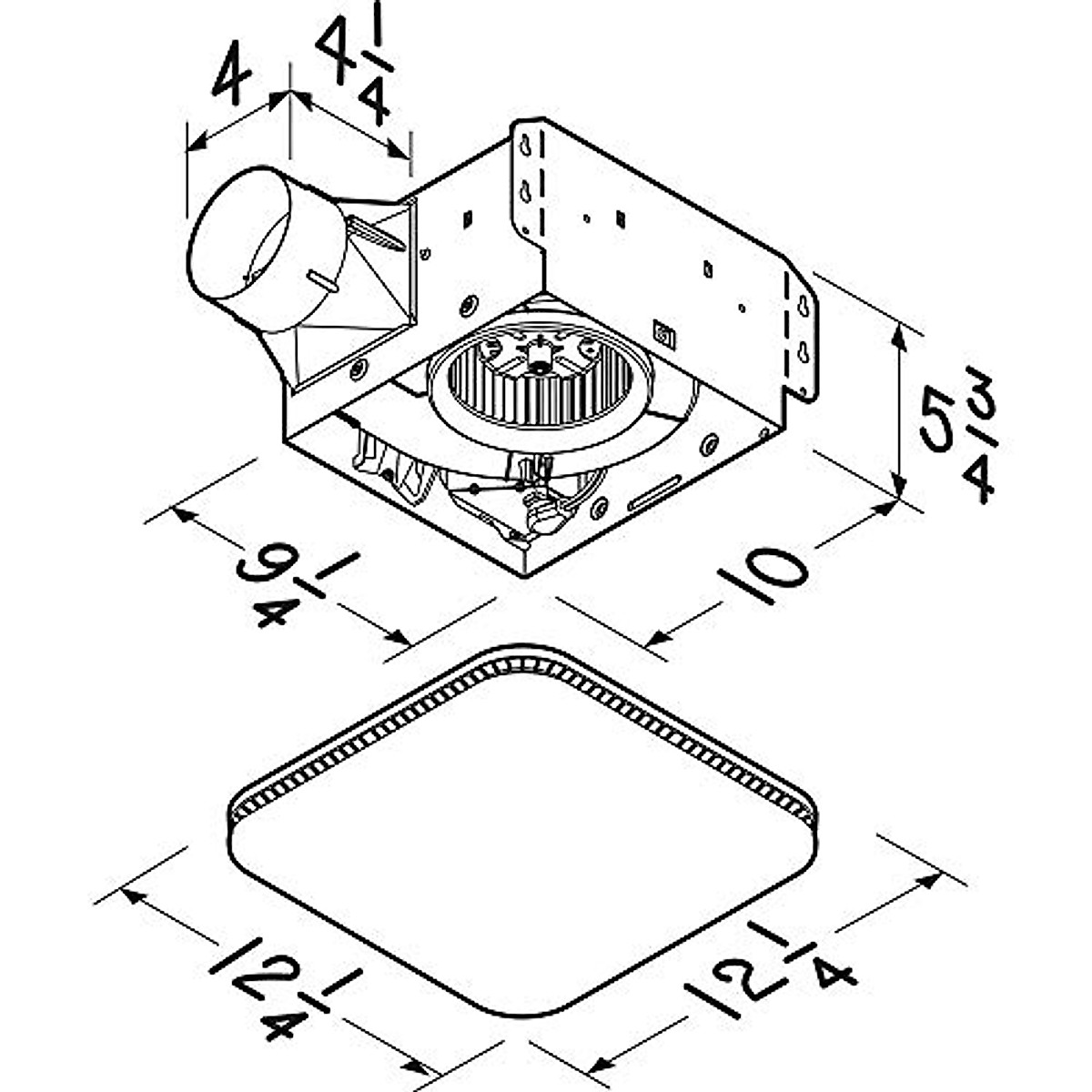 110 CFM Bathroom Exhaust Fan with CleanCover™ Grille, ENERGY STAR