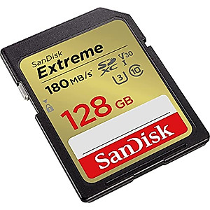 SanDisk Extreme 128GB SD Memory Card Works with Sony Alpha a7C, a6600, a6100, a6400 Mirrorless Camera (SDSDXVA-128G-GNCIN) U3 SDXC UHS-I Bundle with (1) Everything But Stromboli Micro & SD Card Reader