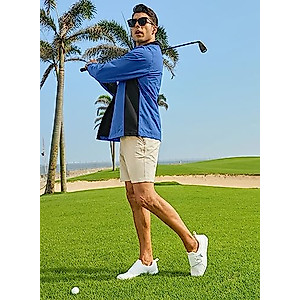 JMIERR Mens Lightweight Rain Jacket Casual Long Sleeve Active Windbreaker Golf Coats, US 46(XL) A Sky Blue