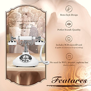 GFDQNABM Wedding Phone Guest Book,Audio Guestbook,Vintage Wedding Guestbook Alternative,Polaroid Audio Phone Guest Book for Wedding Baby Shower Retirement Graduation Birthday Party & More!（White）