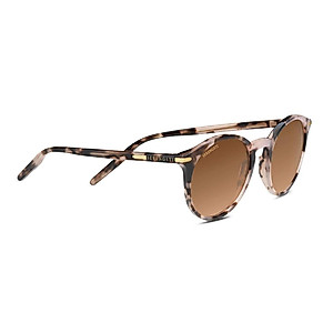 Serengeti - Leonora, Shiny Striped Brown, Mineral Polarized Drivers Gradient Cat 2 to 3, Medium, Sunglasses, Feminine, Adult