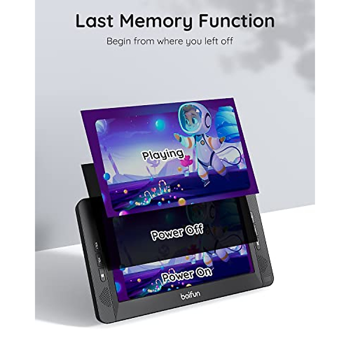 10.5" Portable DVD Player for Car, BOIFUN Dual Screen Car DVD Player with 7H Rechargeable Battery, HD Transmission, Support FM Out/USB/SD/Sync TV (1 Player + 1 Monitor + 2 Mounting Brackets)