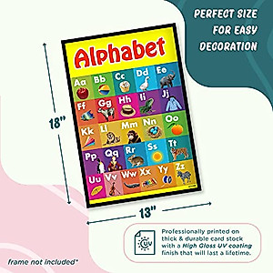 L&O Goods 10-Pack Large Educational Posters for Preschoolers, Toddlers, Kids, Kindergarten Classrooms | Fun Early Learning for Alphabet Letters, Numbers, Shapes, Colors, Seasons, Emotions, Days, Months, & More
