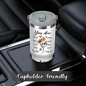 soeufnwhf Christian Gifts for Women, Inspirational Religious Gifts, Floral 30 oz Christian Tumbler with Handle Stainless Steel Insulated Bible Faith Cups Mugs Water Bottle