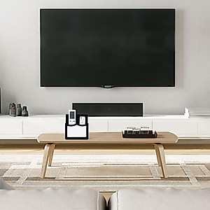 Yeeco Remote Control Holder Black Pencil Holder Pen Holder 2 Compartments Remote Controller holder Durable Collection Organizer for Home, School, Office, 5.9x3.5x6.3inches