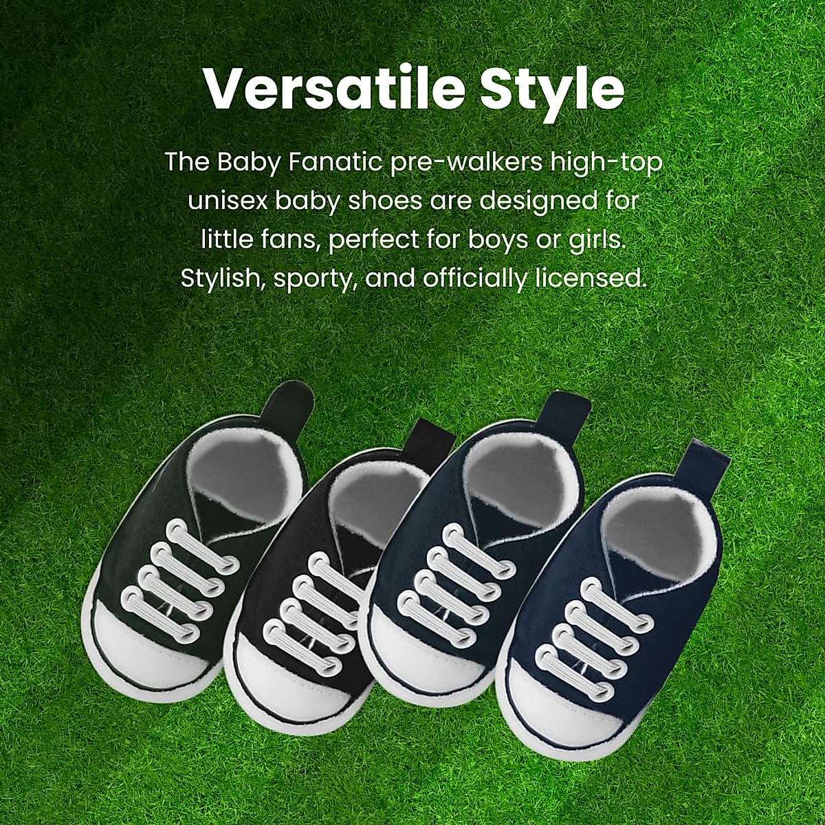 MasterPieces - NFL Baby Pre-Walkers Shoes, Officially Licensed Seattle Seahawks Football, High Top Sneakers, Soft Anti-Slip Soles, Boys and Girls, 0-6 Months Team Color