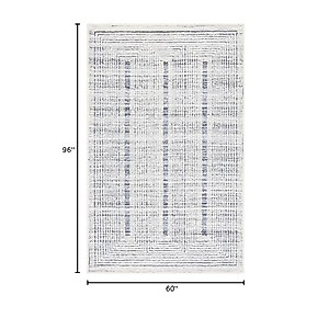 SAFAVIEH Metro Collection 5' x 8' Light GreyIvory MET991G Handmade Stripe Area Rug