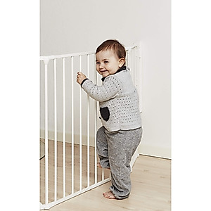 BabyDan Flex Hearth 35.4-109.5 Inch Wide Extra Large Size Safety Baby Gate for Fireplace, Hearths, and Doorways, White