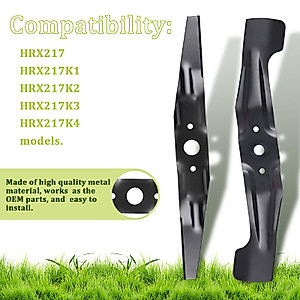 Zejoot 72531-VH7-000 & 72511-VH7-000 Lawn Mower Blade Set 21" for HRX217, HRX217K1, HRX217K2, HRX217K3, HRX217K4 Models MicroCut Twin Blades