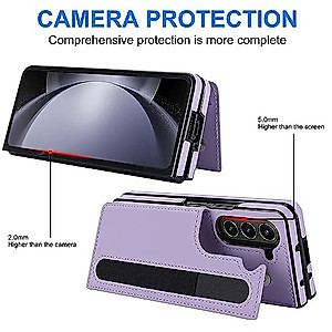 lefeda Wallet Case for Samsung Galaxy Z Fold 5, Flip PU Leather Phone Cover with S Pen Holder 2 Card Slot and Magnetic Closure Stand Function Slim Case,Purple